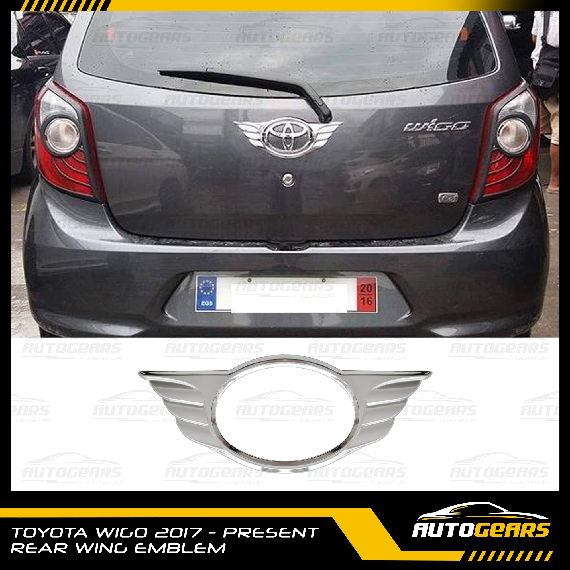 Toyota Wigo (2013 - 2016) Front & Rear Logo Cover Chrome | Lazada PH
