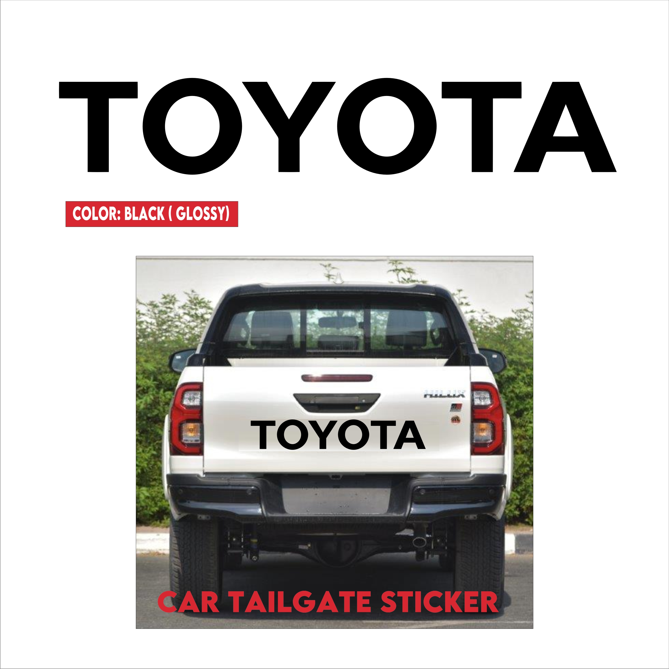 Toyota Tailgate Sticker Decal / Toyota Hilux / TOYOTA Sticker for ...