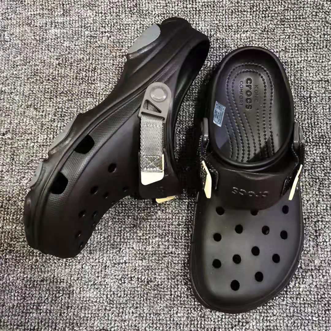 Crocs new hole slippers, men's and women's sizes, velcro adjustable ...