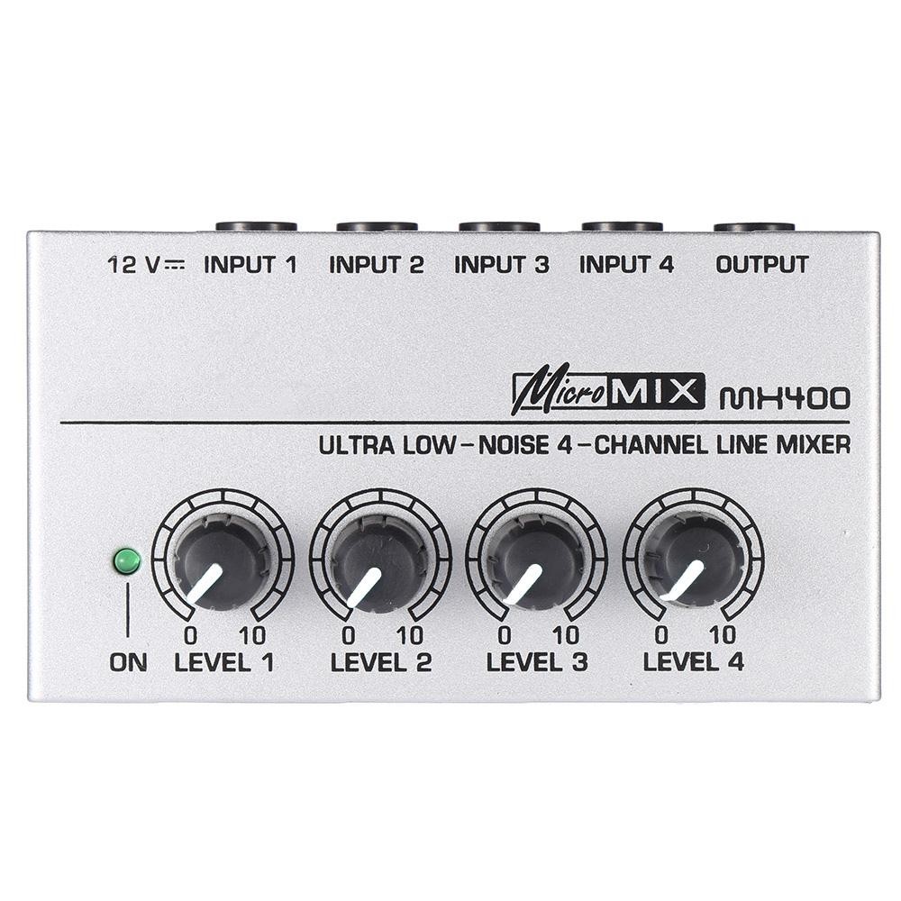 MX400 Ultra-compact Low Noise 4 Channels Line Mono Audio Mixer with ...