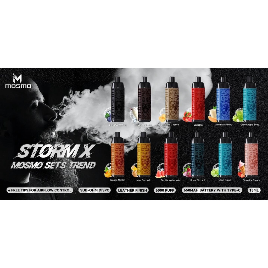 Vape Mosmo Storm X 6000 Puffs Disposable Vape Pod 5 Sub Ohm | Lazada PH