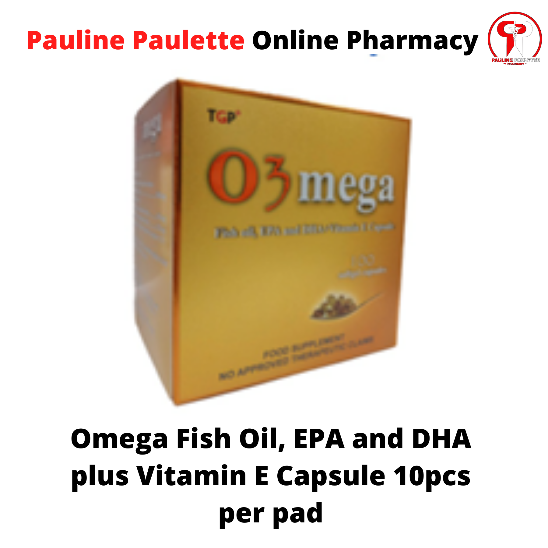 Omega Fish Oil, EPA and DHA plus Vitamin E Capsule 10pieces only ...