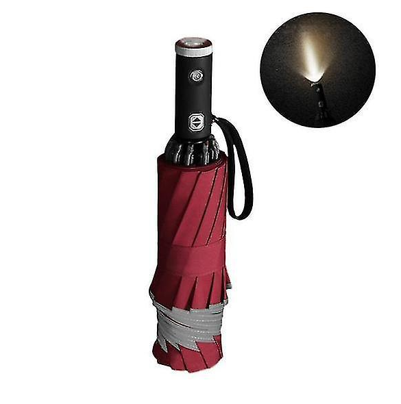 YMS Windproof Travel Umbrella, Automatic Folding Umbrella with LED ...