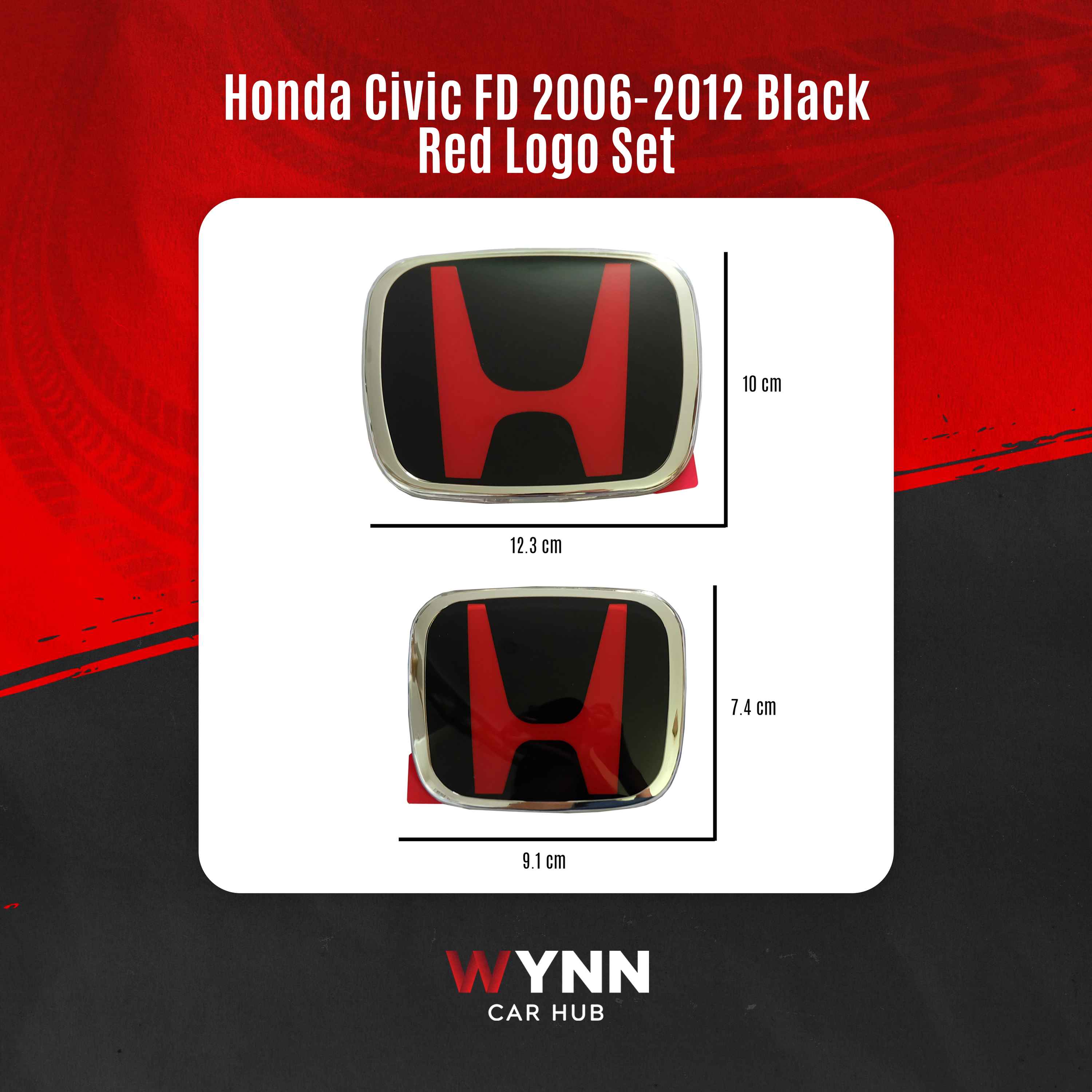 Honda Civic FD 2006-2012 Black/Red Logo Set | Lazada PH
