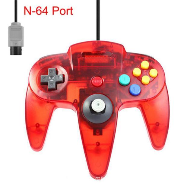 N64 Gamepad Classic Game Controller Joystick Gamepad Long Wired For ...