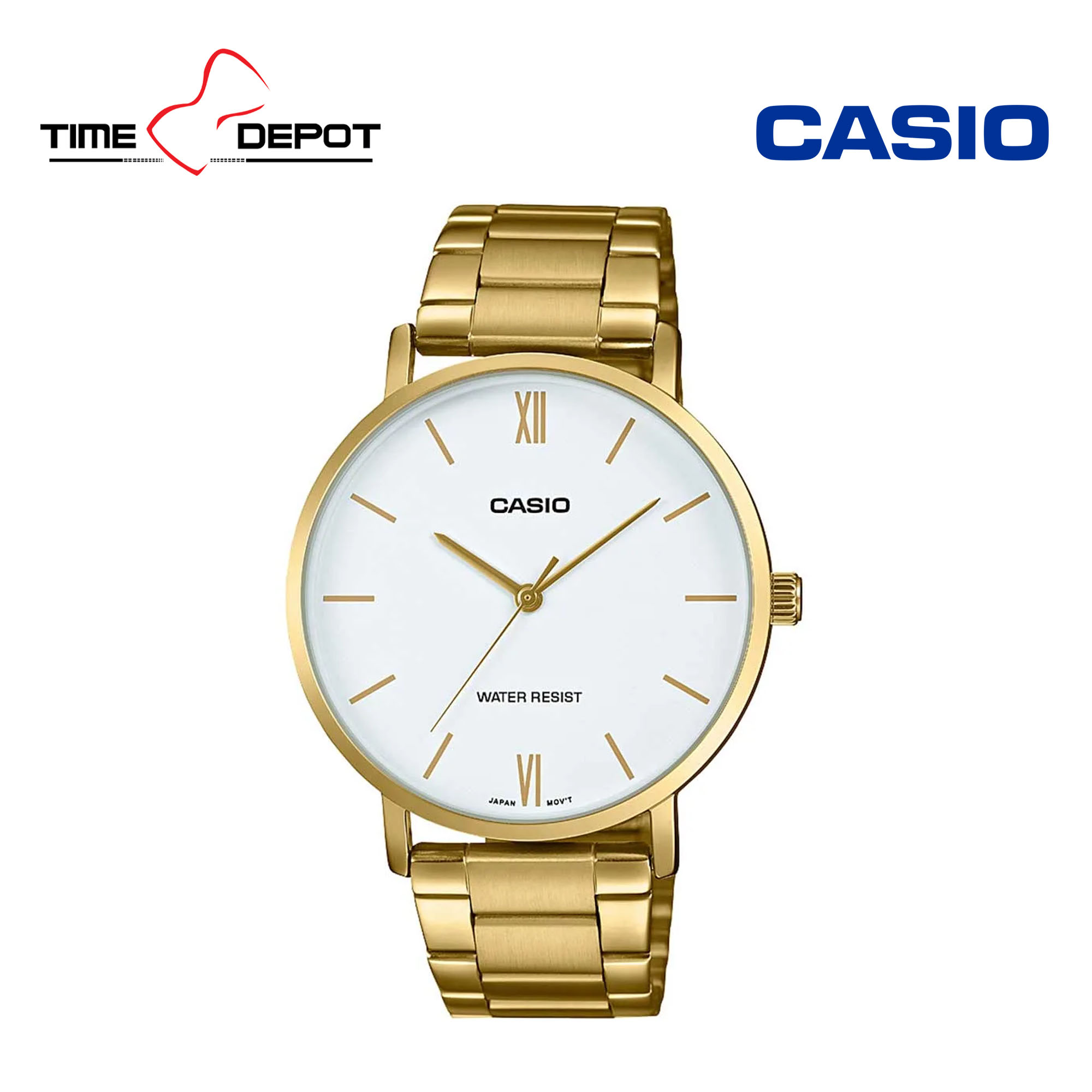 Casio MTP-VT01G-7BUDF Gold Stainless Steel Metal Strap Watch For Men ...