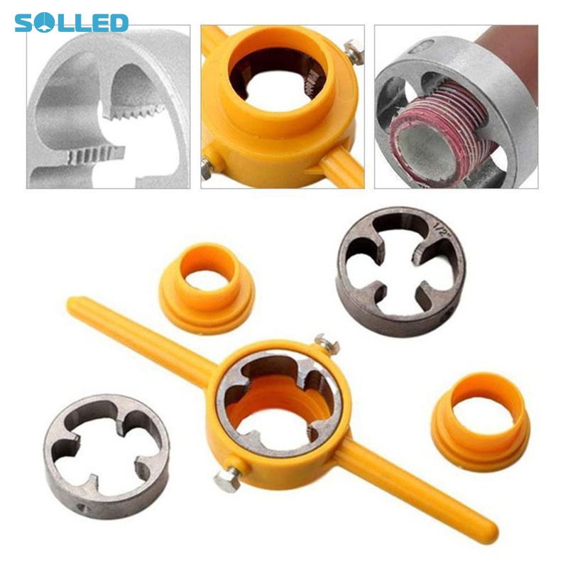 6 PCS Tap And Die Set Pipe Threader Kit With 1/2", 3/4" And 1" Dies ...