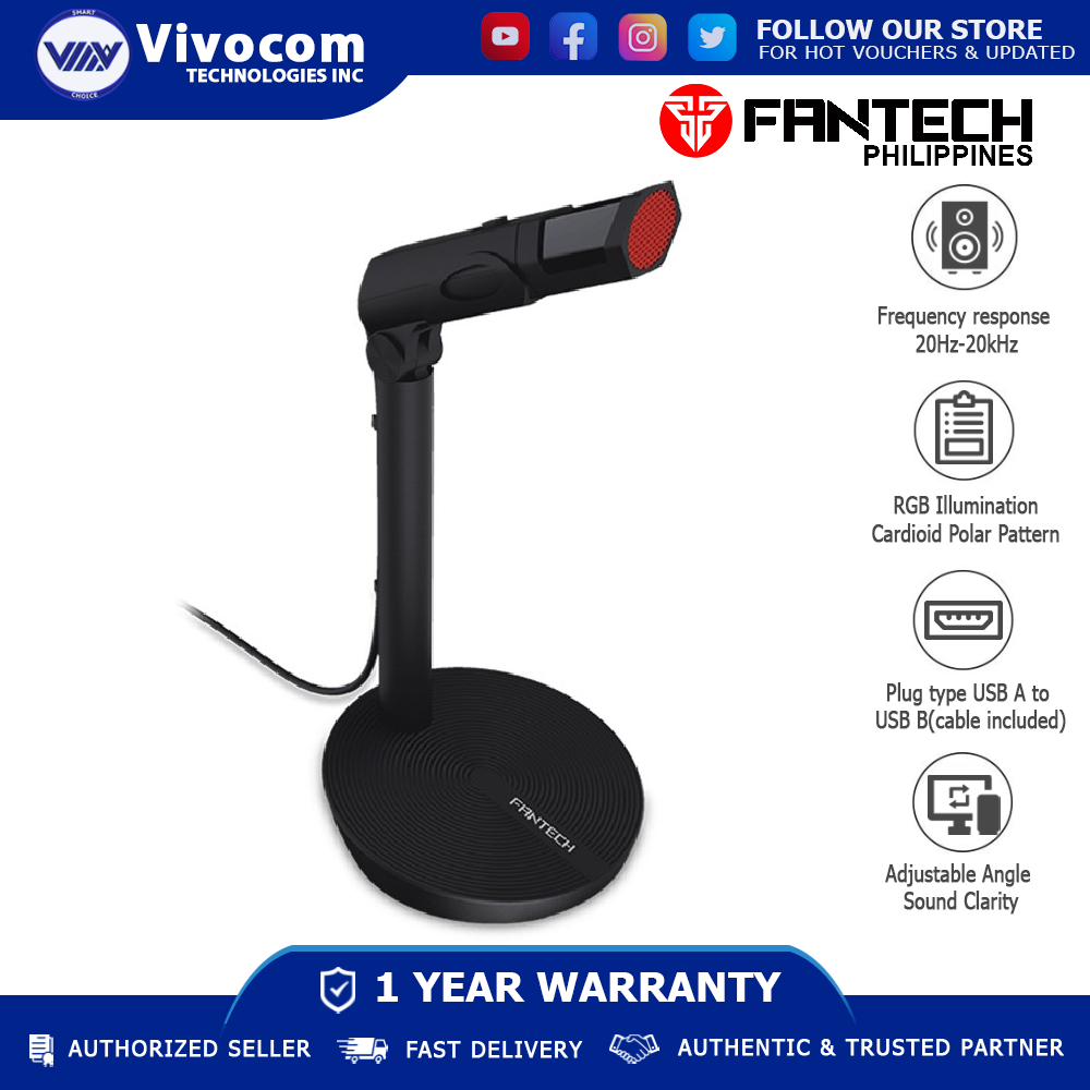 FANTECH MC20 Multimedia Microphone Adjustable Angle Sound Clarity ...