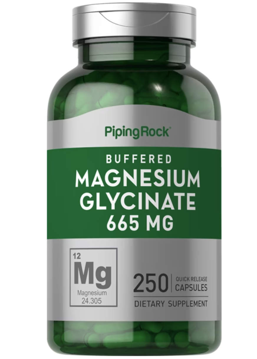 Pipingrock Buffered Magnesium Glycinate, 665 mg, 200/250 Quick Release ...