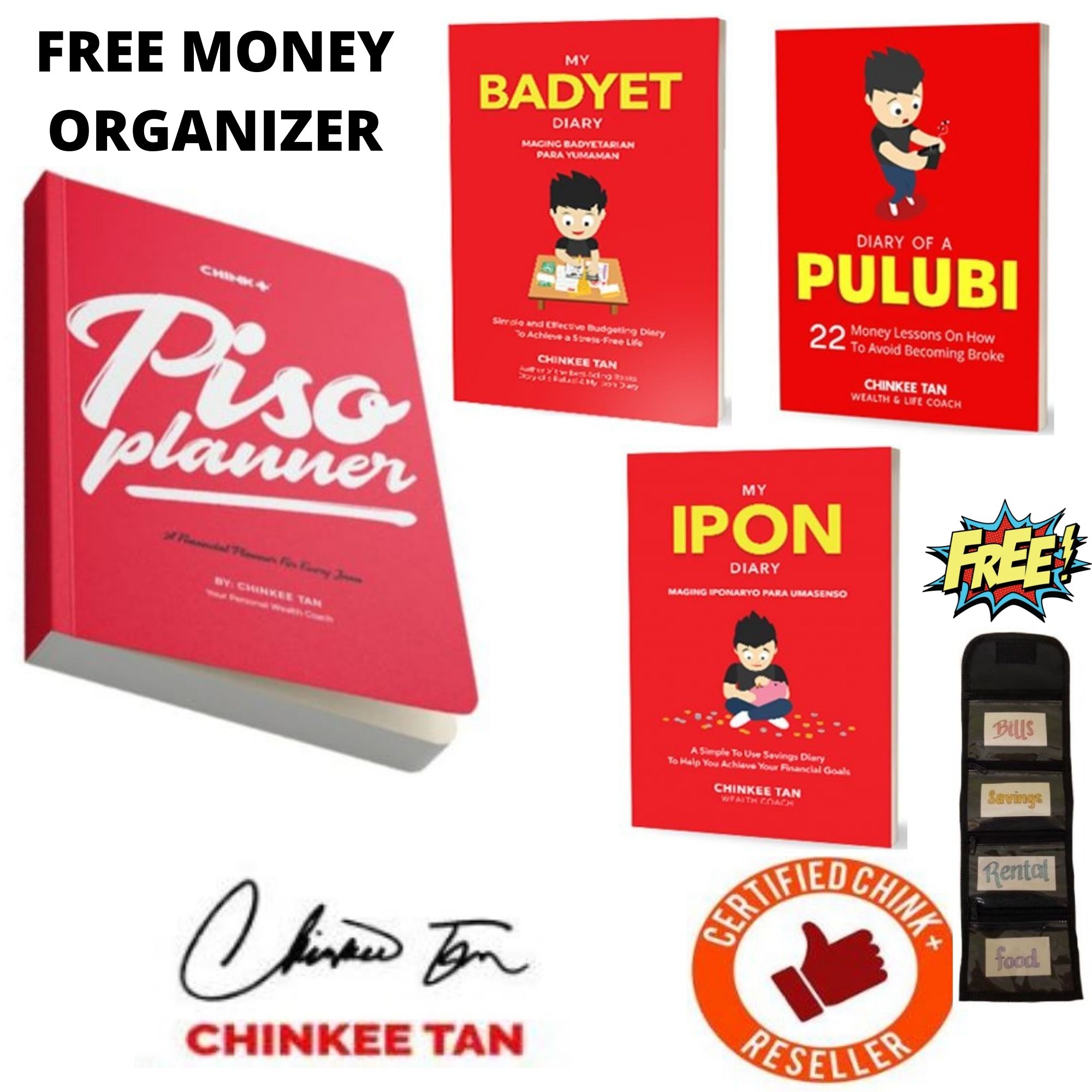 Set of 4 Books - PISO PLANNER 2022-2023-2024 | Iponaryo Series (Diary of a Pulubi, My Ipon Diary ...