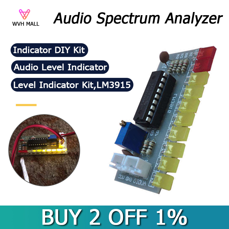 LM3915 Audio Level Indicator Diy Kit 10 Led Sound Audio Spectrum ...