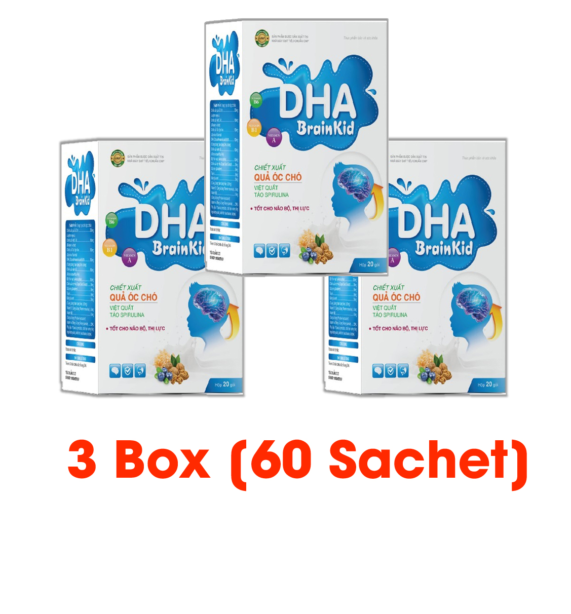 DHA Brain Kid Supplements Milk 1Box-20Sachet Support Brain Development ...