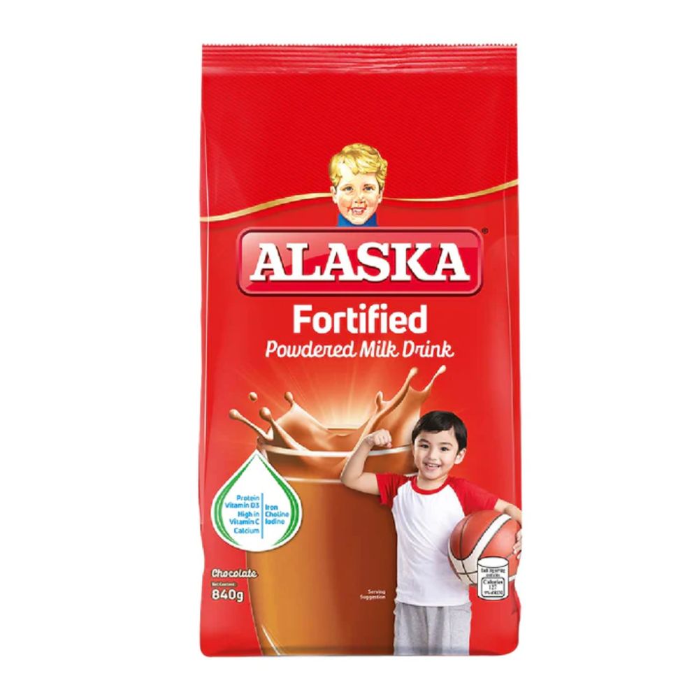 Alaska Fortified Chocolate Powdered Milk Drink Pouch 840g | Lazada PH