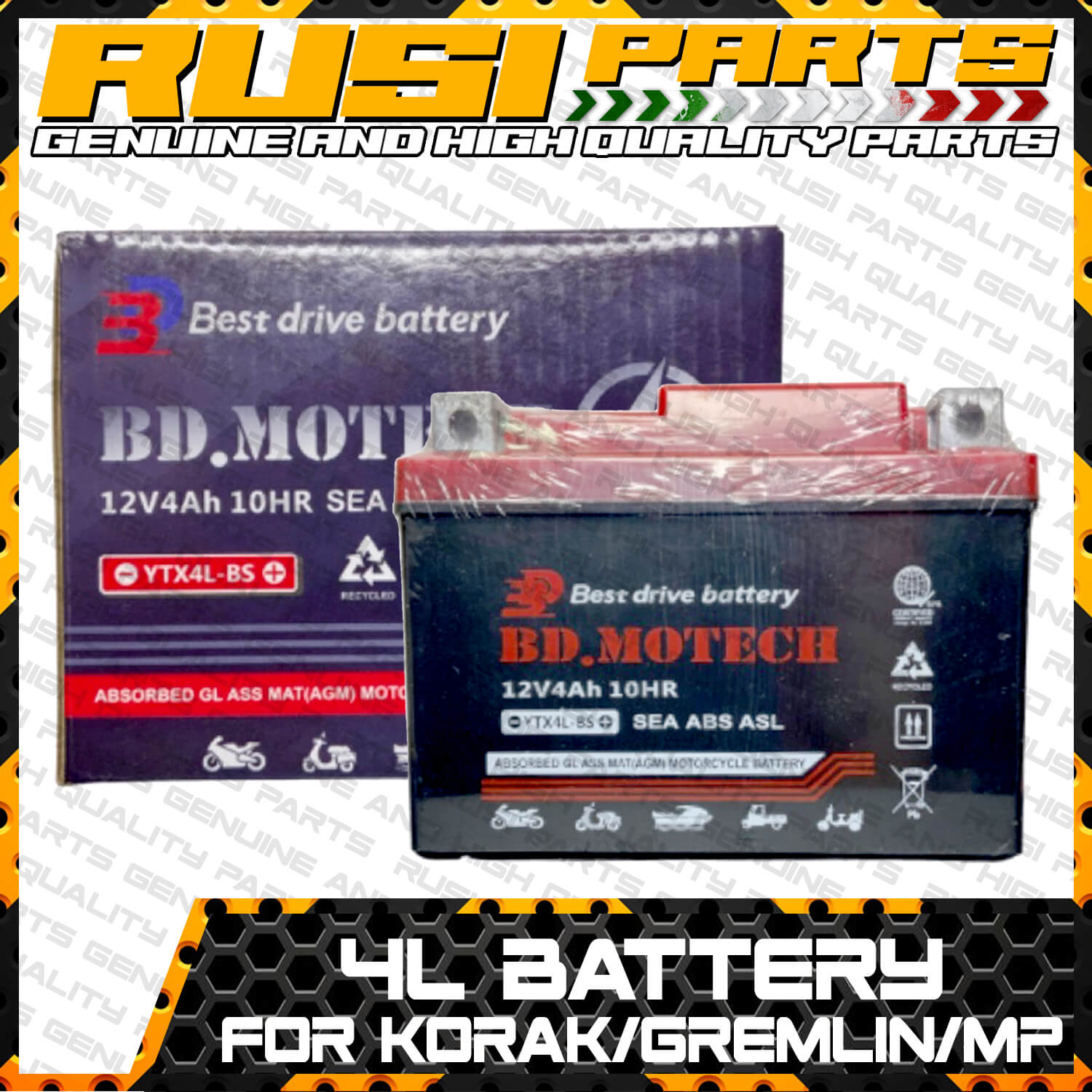 MOTORCYCLE MOTOR BD. MOTECH BATTERY GENUINE AND HIGH QUALITY | Lazada PH