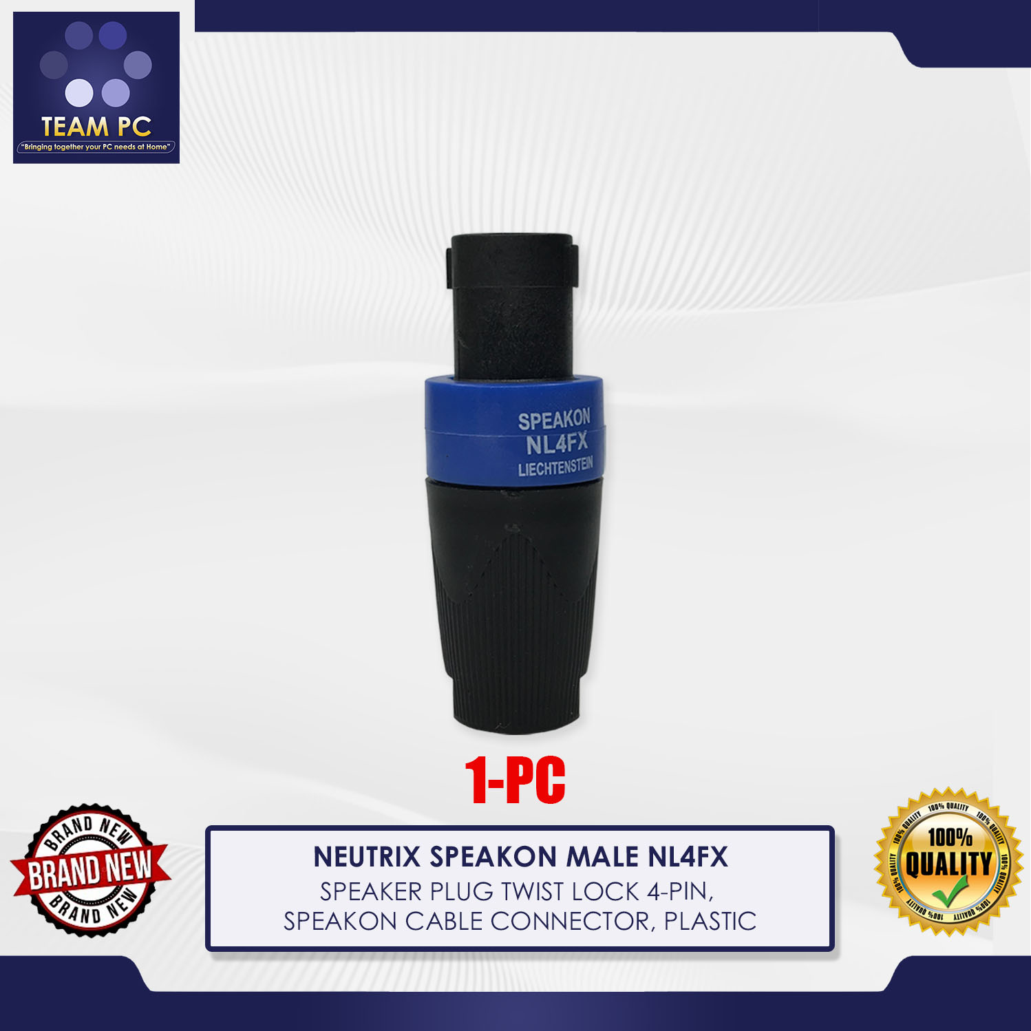 NEUTRIX SPEAKON MALE NL4FX, SPEAKER PLUG TWIST LOCK 4-PIN, SPEAKON ...