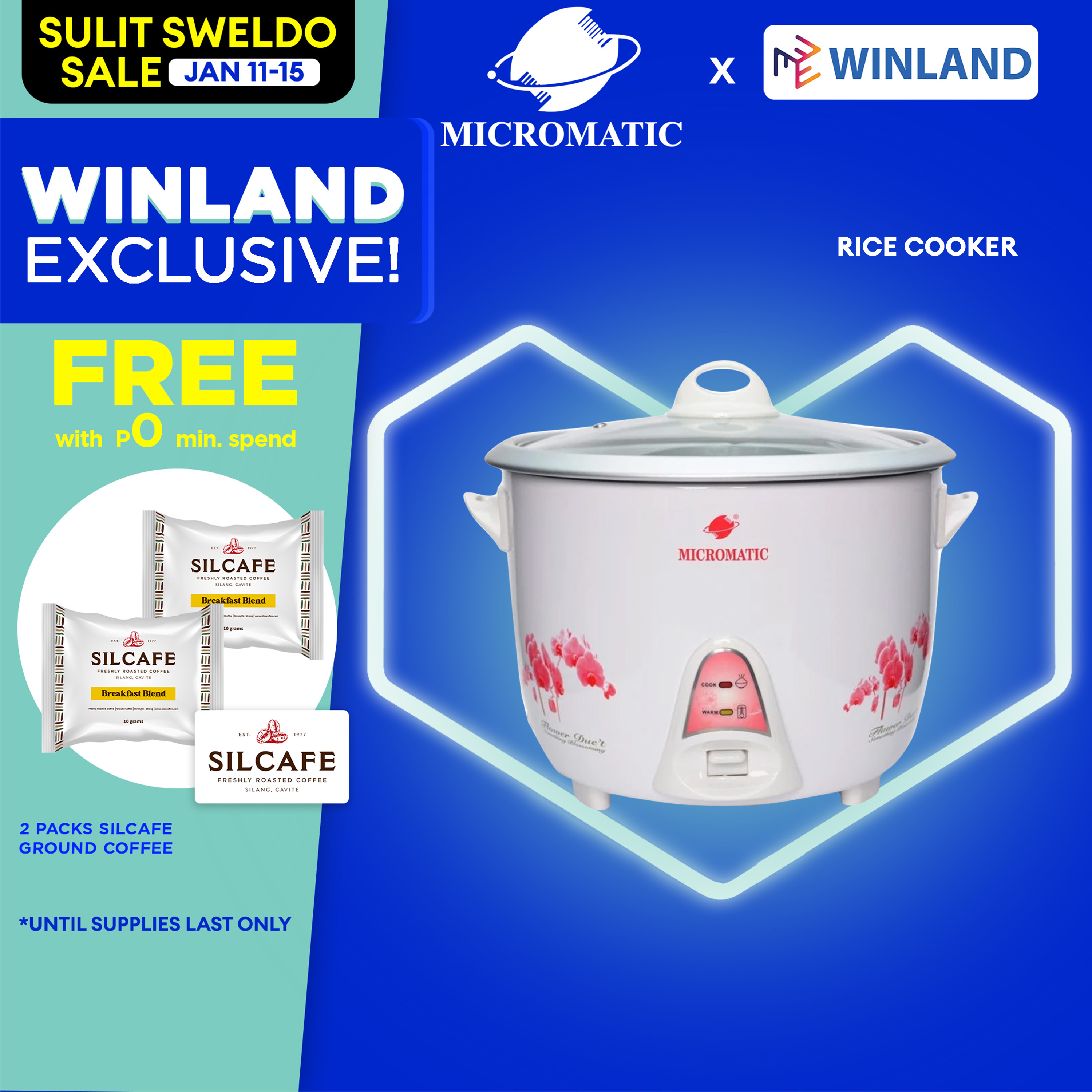 MICROMATIC by Winland Rice Cooker 1.8L 10 Cups of Rice with Glass lid ...