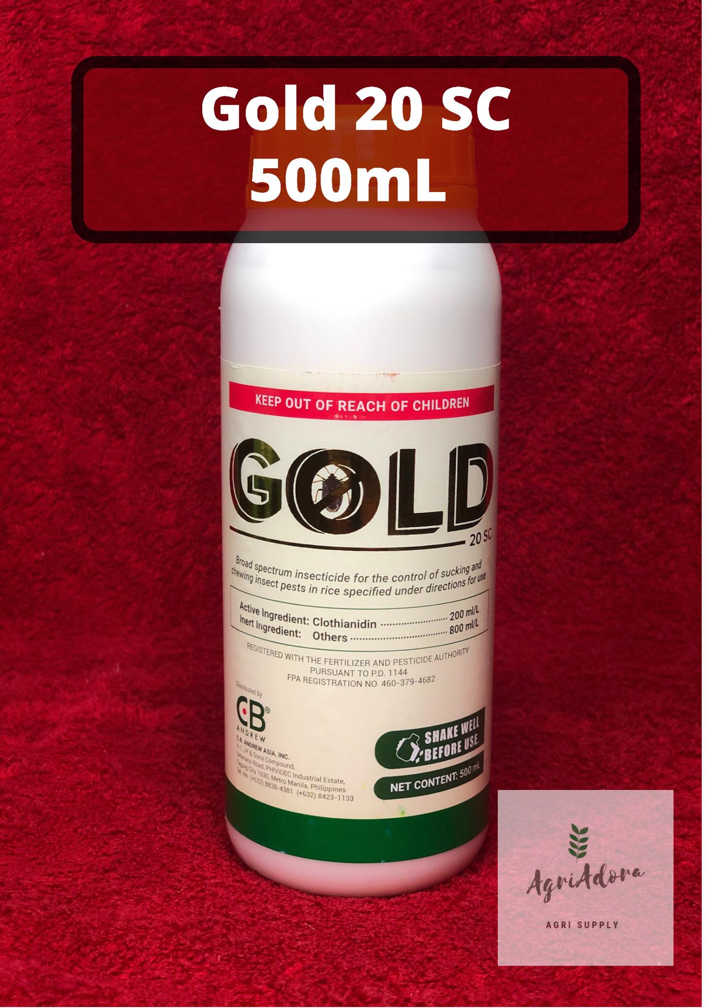 Gold 20 SC Insecticide 500ml (CB Andrew) | Lazada PH