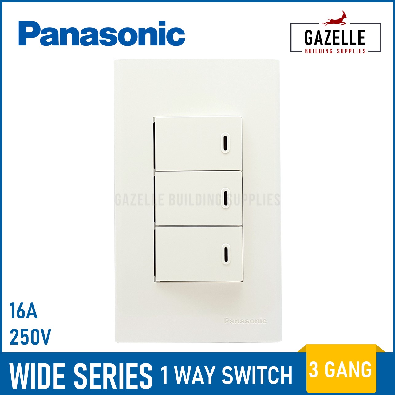 Panasonic Wide Series 1 Way Switch - 1, 2, 3 Gang or Device Only ...