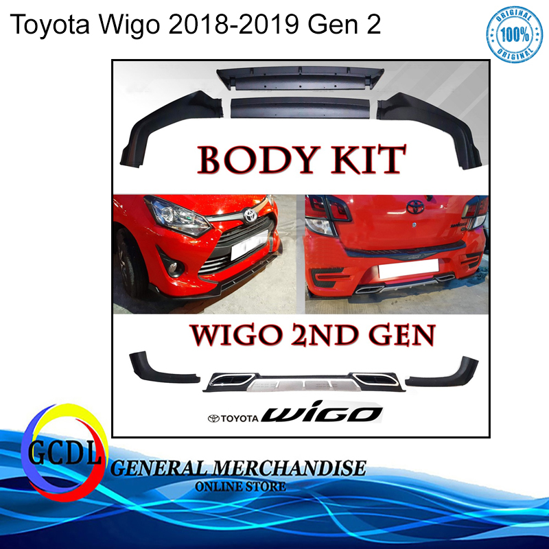 Toyota Wigo 2018-2019 Gen 2 Front and Rear Lip Chin Diffuser | Lazada PH