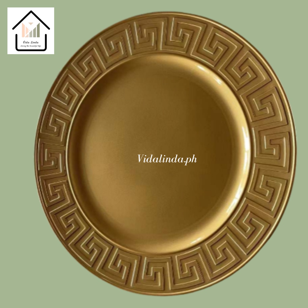 13" Charger Plate Gold FendÏ Inspired Design | Lazada PH