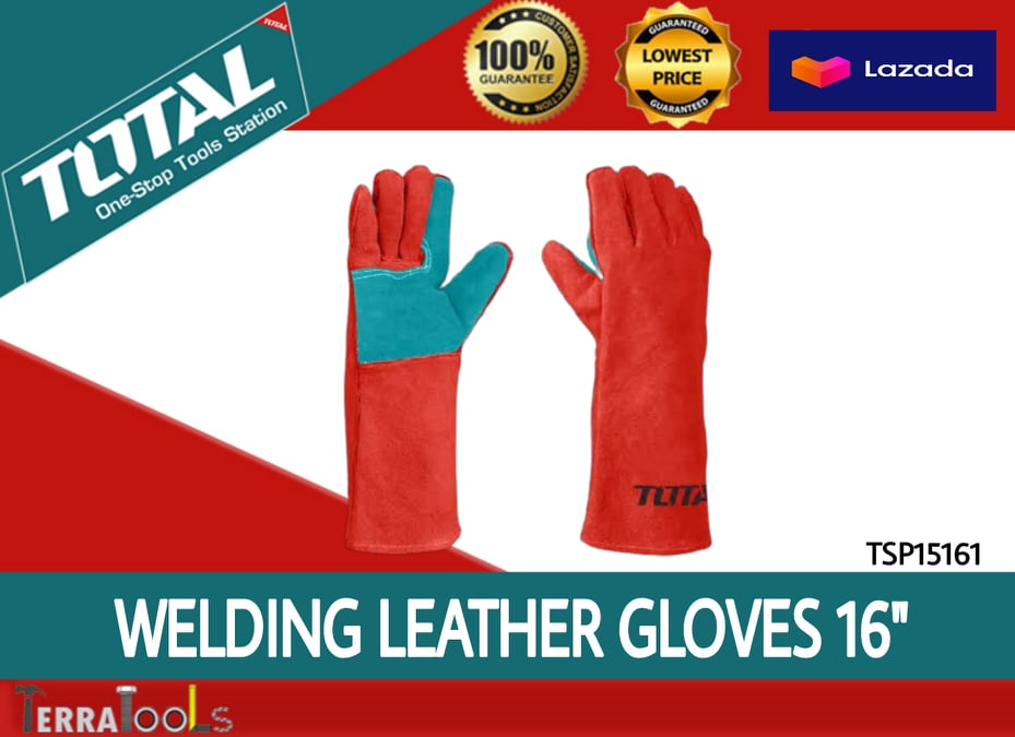 TOTAL TSP15161 1pair Leather Welding Gloves 16 inches Heat Resistant ...