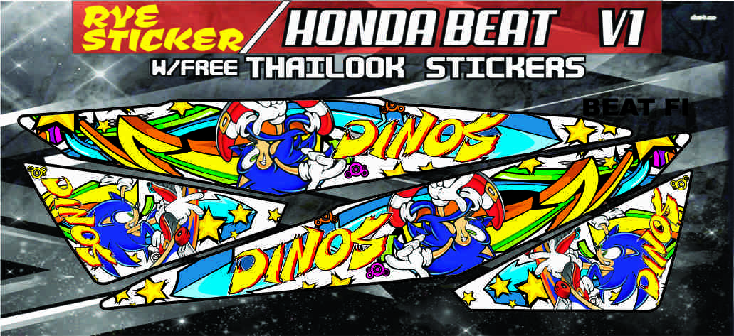 Decals, Sticker, Motorcycle Decals for Honda Beat 110, V1, FI,090 ...