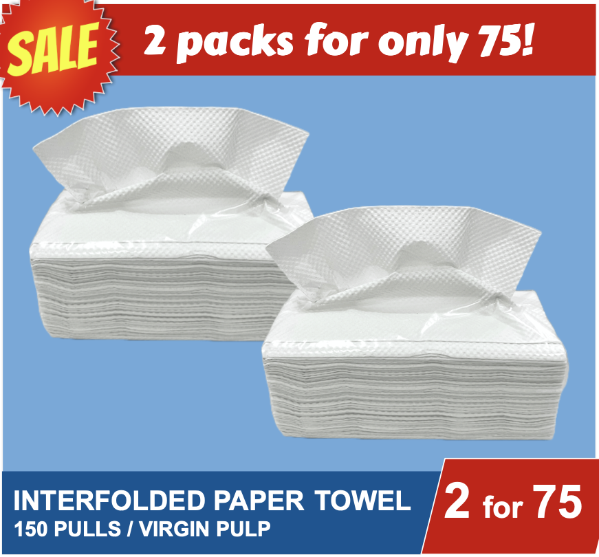 BEST SELLER 3 FOR 99 Interfolded Paper Towel 150 pulls VIRGIN PULP ...