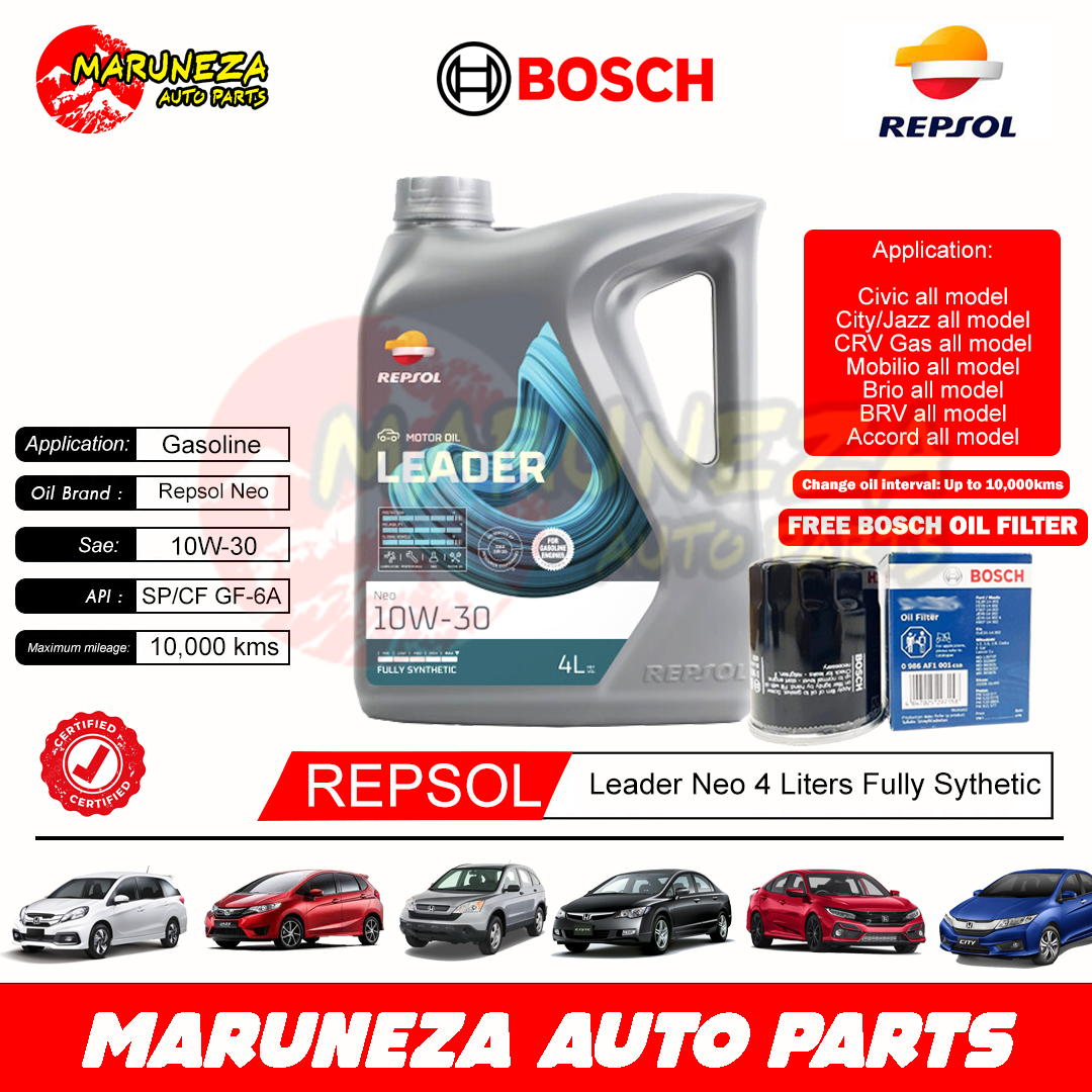 Repsol Neo 10W-30 Fully Synthetic Bundle Honda Civic/City/Jazz FREE ...