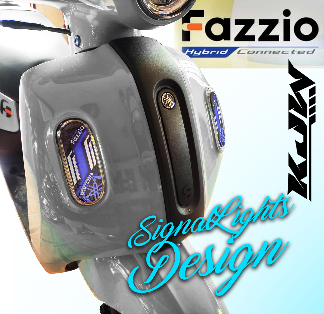Yamaha Fazzio 125 Turn Light Signal Decal Set Blue Design plus tail ...