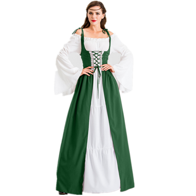 Women European Medieval Court Fancy Cosplay Strapless Dress Halloween ...