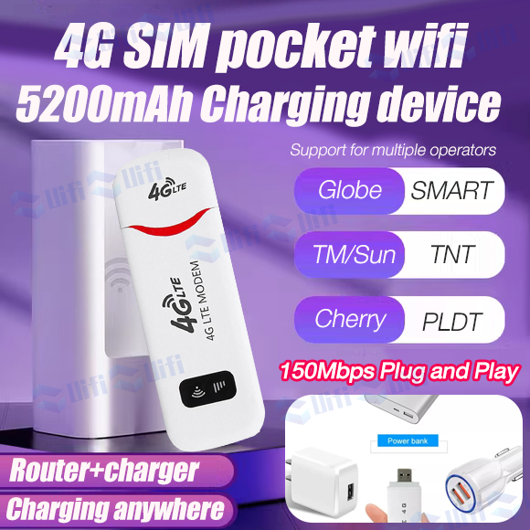 【Router with charger】Pocket wifi with charger 4G 150Mbps Wireless 4G ...
