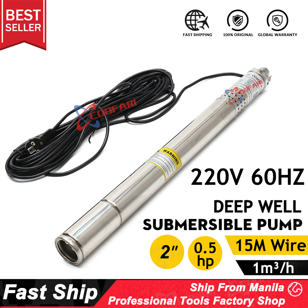 2Inch(50mm) Submersible Pump Water Pump Deep Well 220V 180ft 8GPM ...