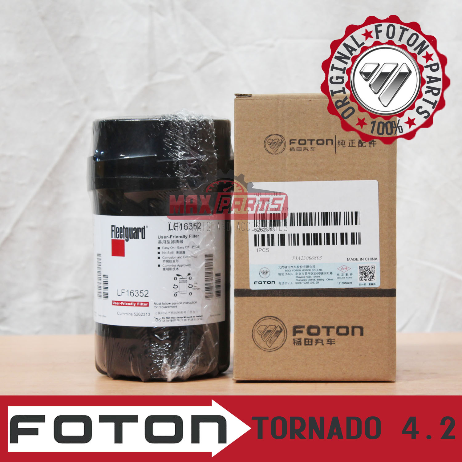 OIL FILTER FOR FOTON TORNADO 4.2/4.4/4.8/5.2 (ORIGINAL) | Lazada PH