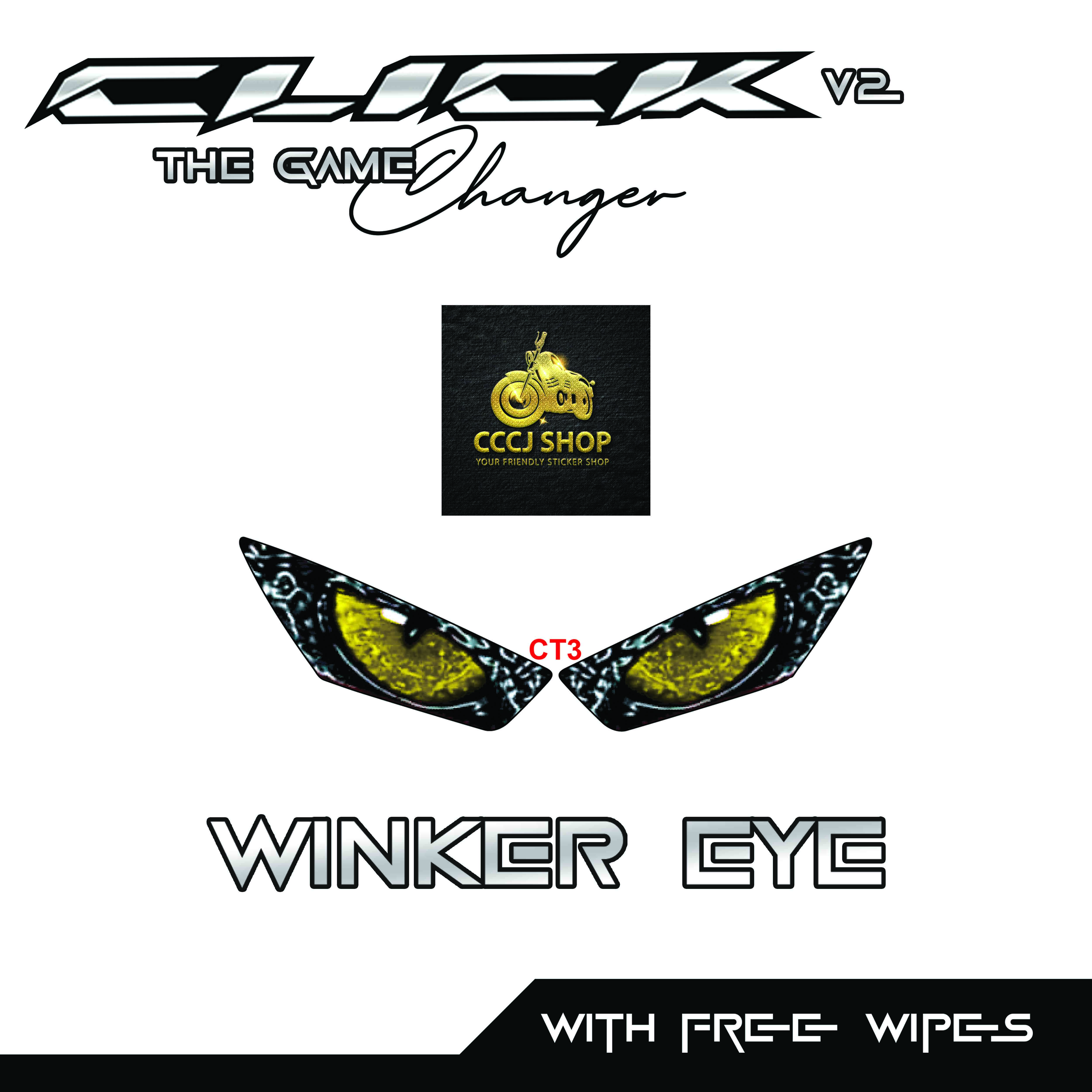 HONDA CLICK V2 WINKER EYE STICKER/TRANSPARENT/TRANSLUCENT VNYL MATERIAL ...