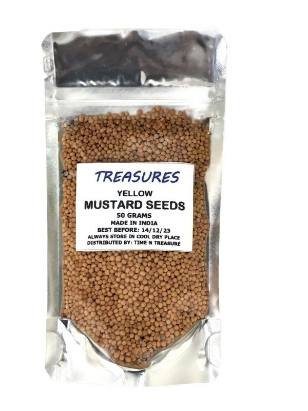 Treasures Yellow Mustard Seeds - Peeli Rai - 100% Pure From India (50g ...