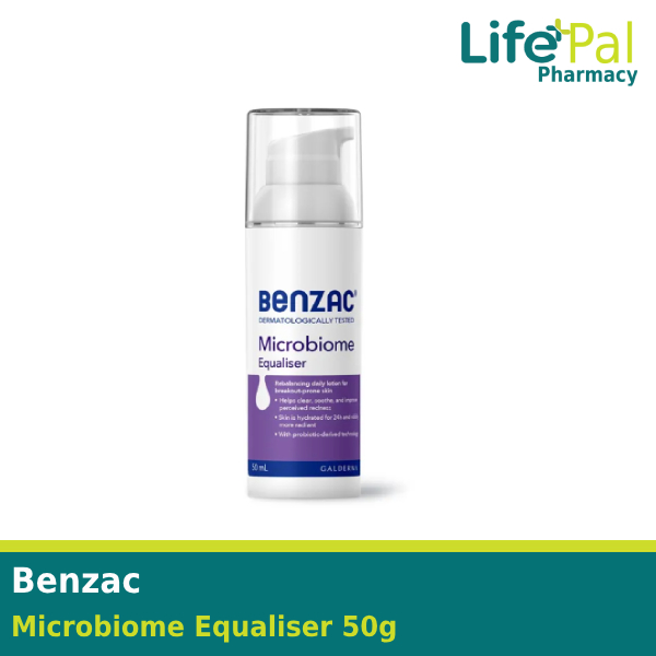 Benzac Microbiome Equaliser 50g [Daily Moisturizer with Probiotic ...