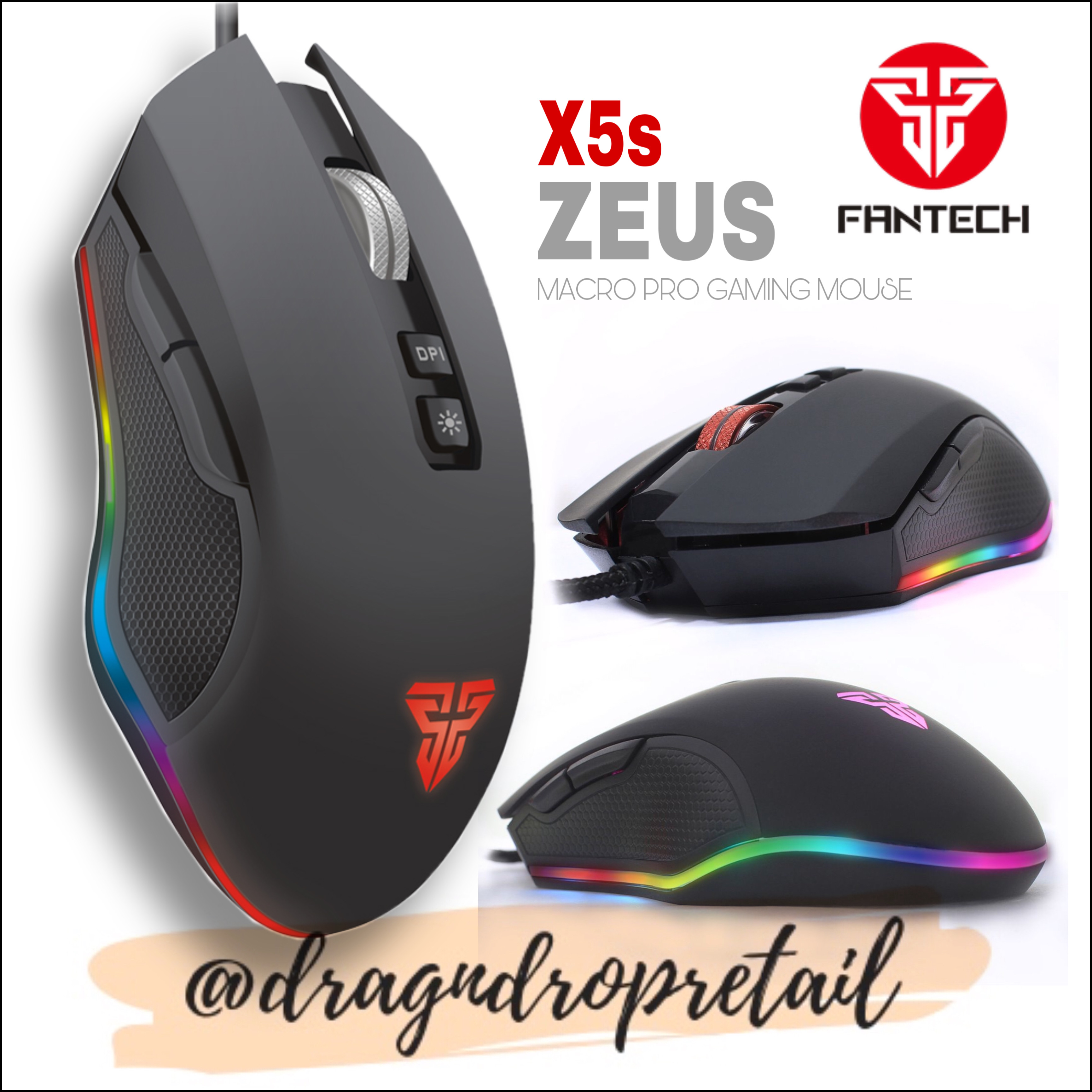 FANTECH X5s ZUES RGB Running Chroma Macro Pro Gaming Mouse | Lazada PH