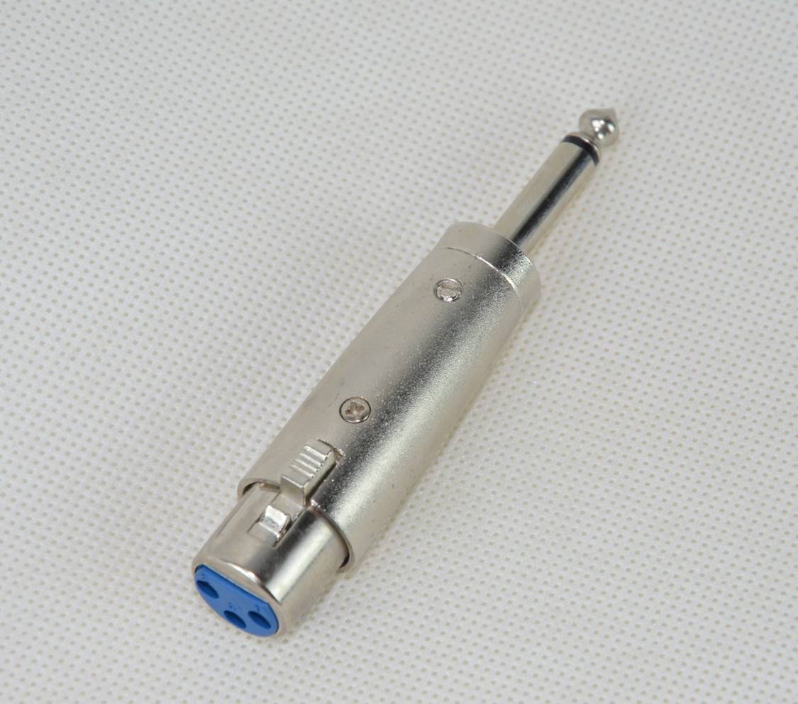 XLR Female 3 Pin Jack to Male Mono PL 6.35mm 1/4 Plug Connector Adaptor ...