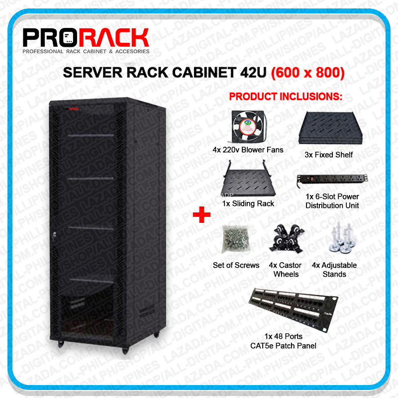 PRORACK 42U (600x800) Server Rack Cabinet (For Self-Assembly - free 1 x ...
