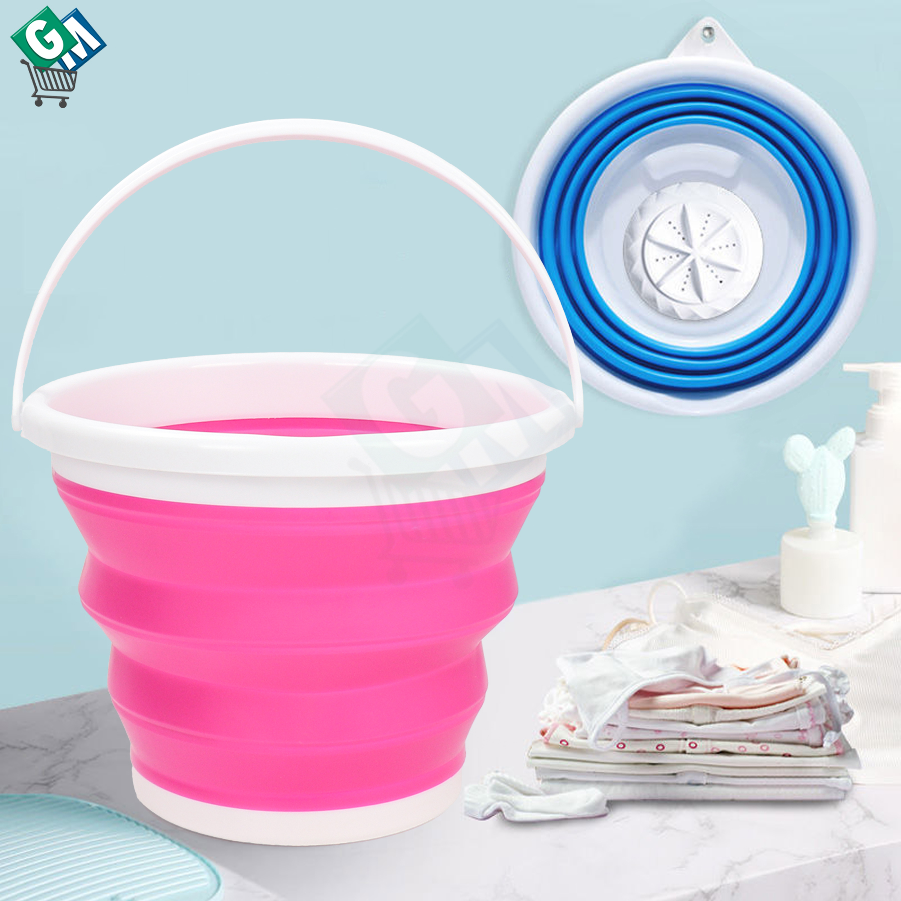GM Mini Folding USB Bucket Turbo Washing Machine Portable Automatic ...