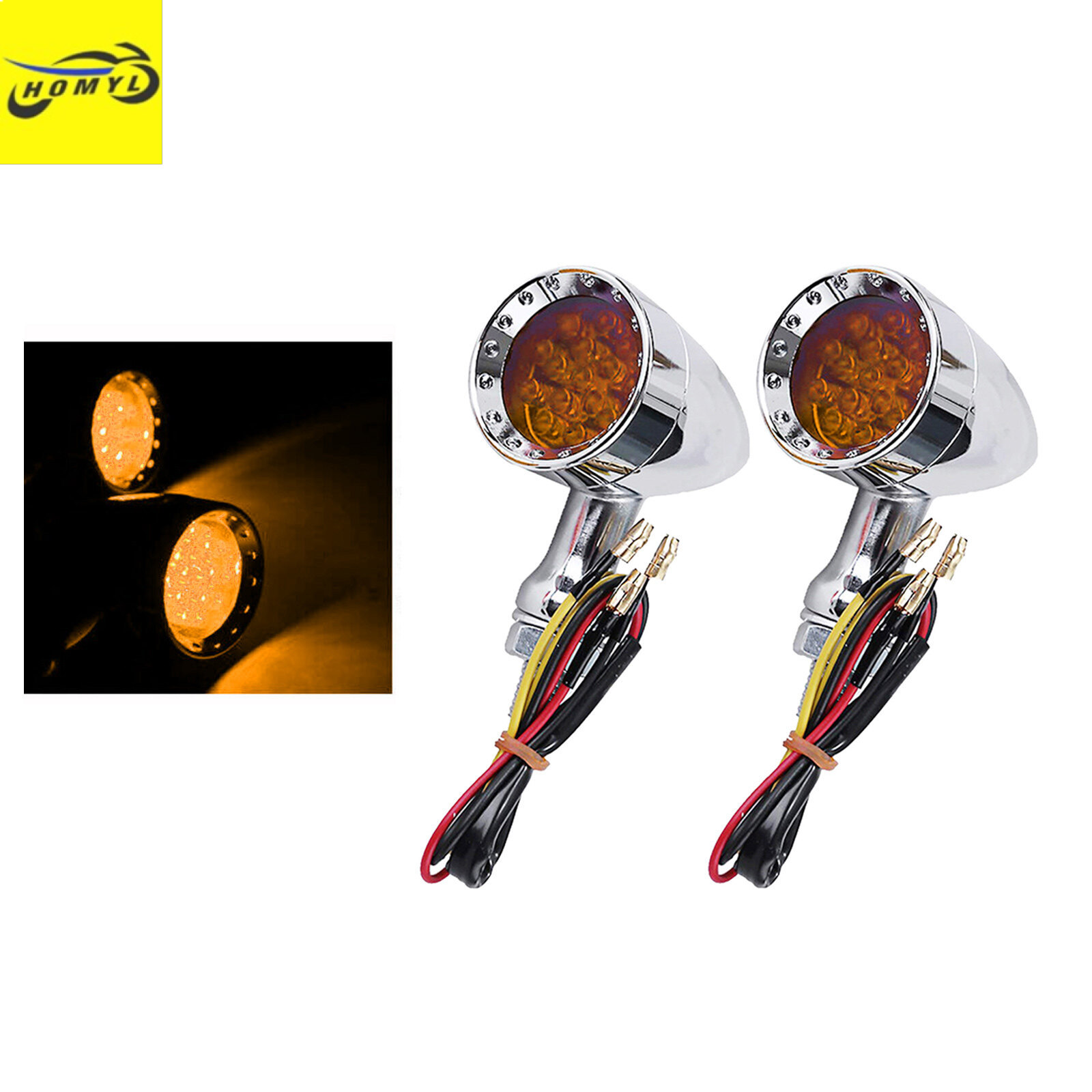 Homyl LED Turn Signal Light Mini Motorcycle Indicators 12V for ...