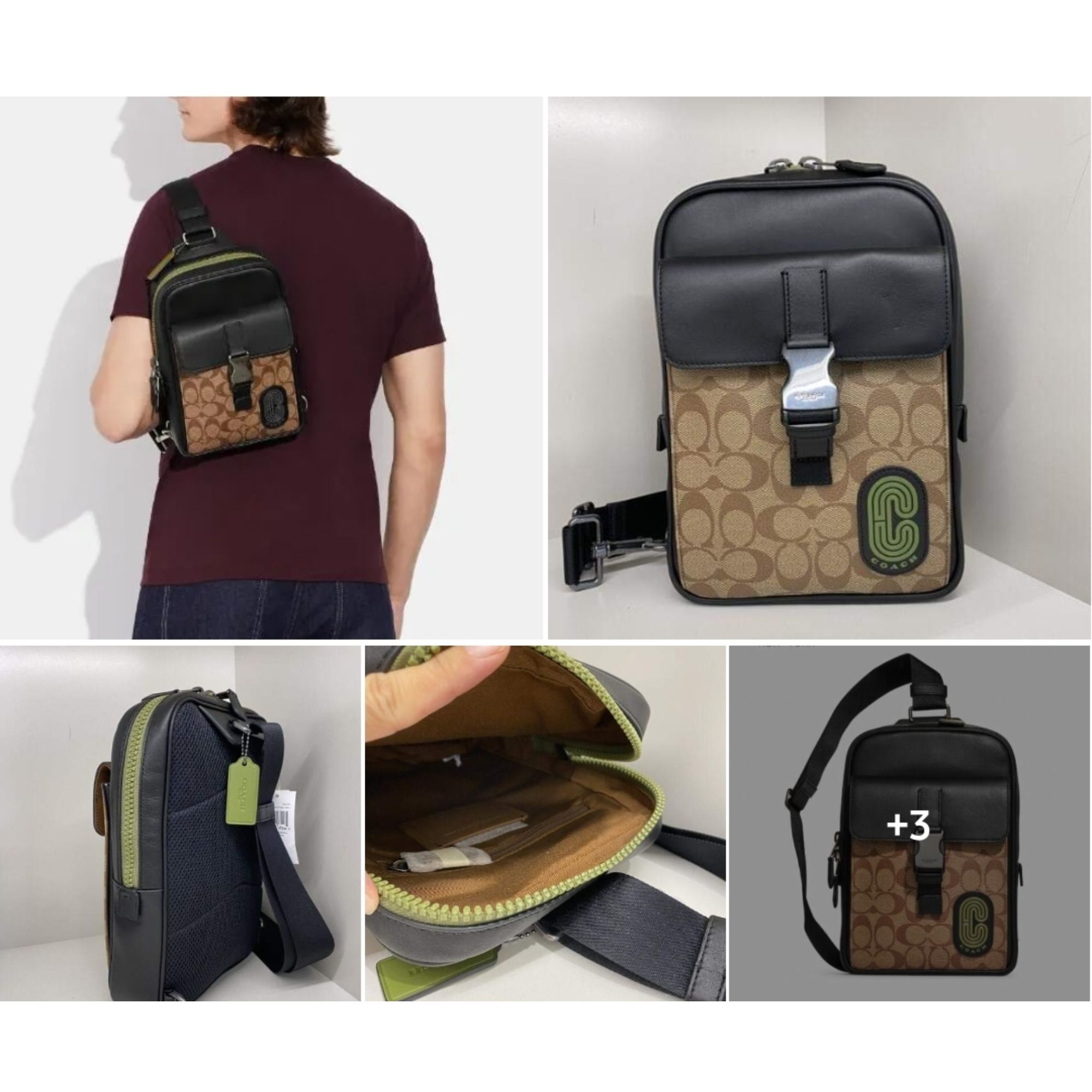 Original Coach CC017 Track Pack In Signature Canvas With Coach Patch ...