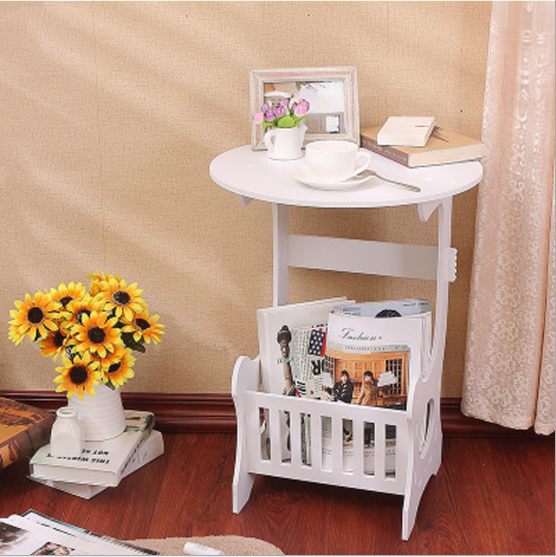 JL Modern Mini Bedside Small Round Table Living room Shelf Plastic ...