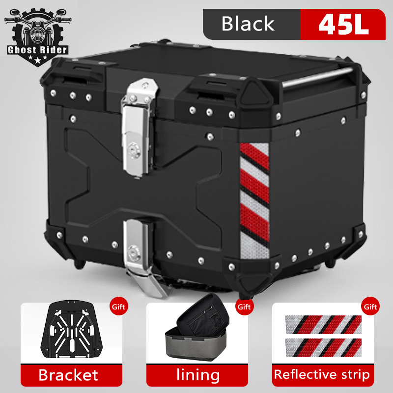 Aluminum Top Box 45 Liter Motorcycle Aluminum Trunk Box Universal ...