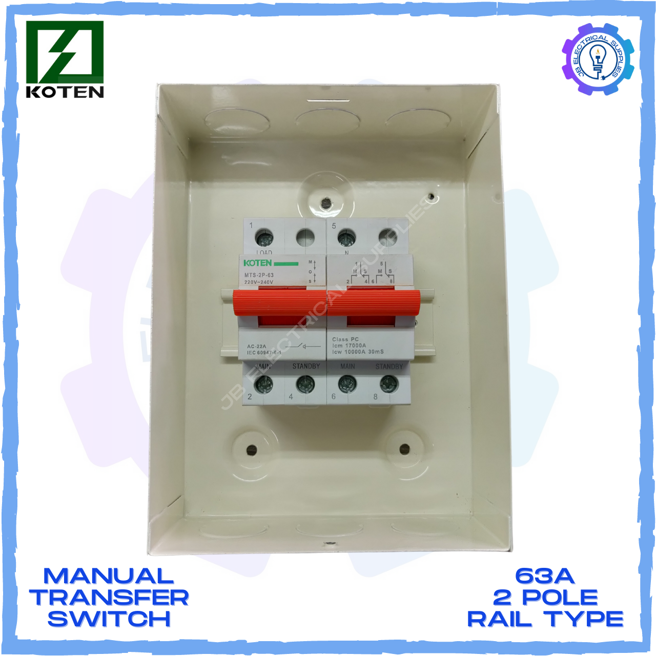 Koten Manual Transfer Switch Rail Type 2 Pole | Lazada PH