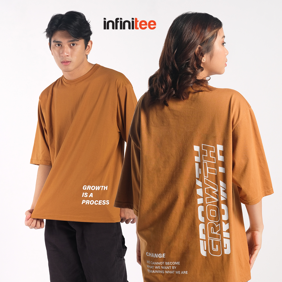Infinitee Growth Oversized T Shirt For Men Women oversize caramel brown ...