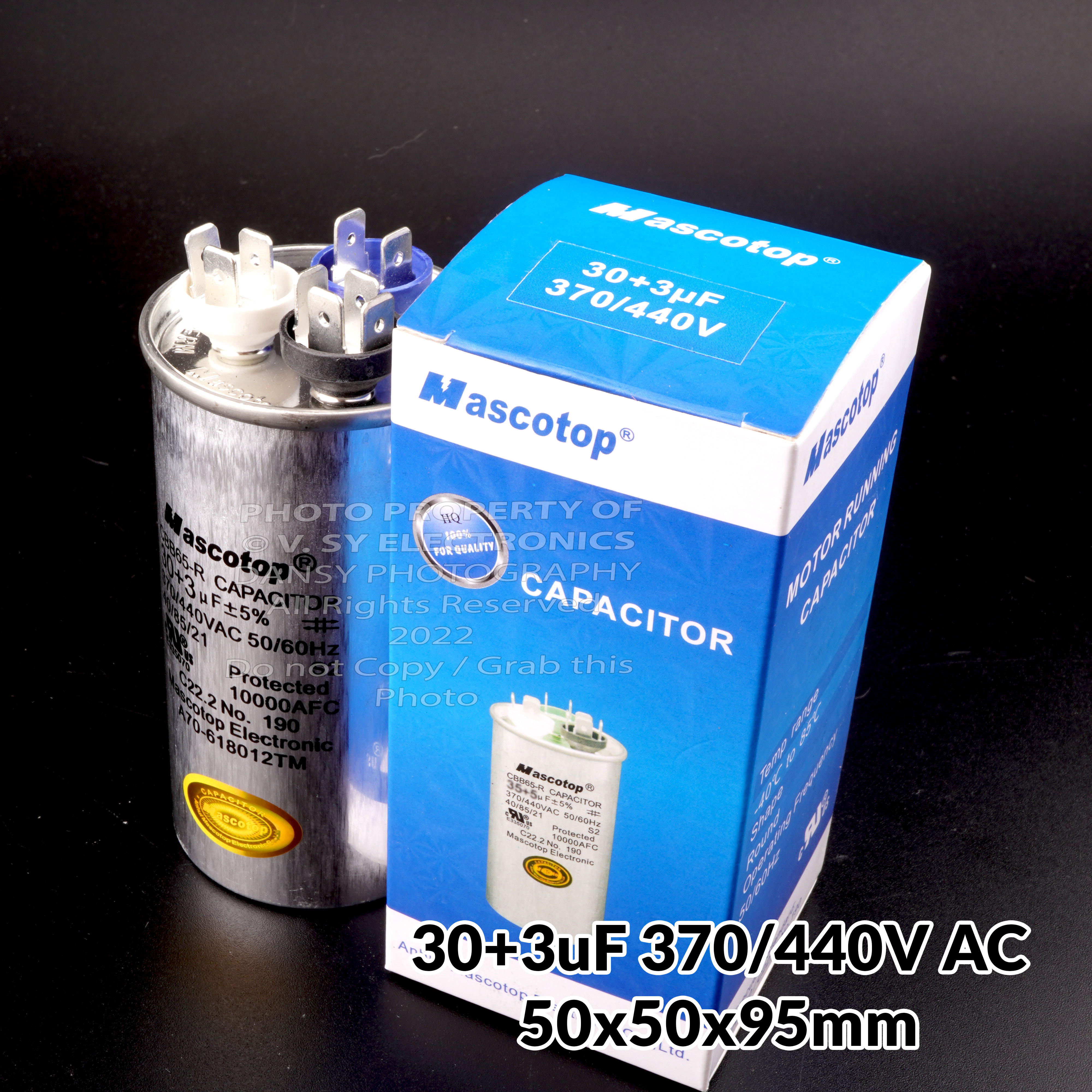 CBB65-R 440V AC Motor Start Run Aircon Metal Dual Capacitor 20+2uF | 25+2uF | 30+3uF 5% 50/60Hz ...