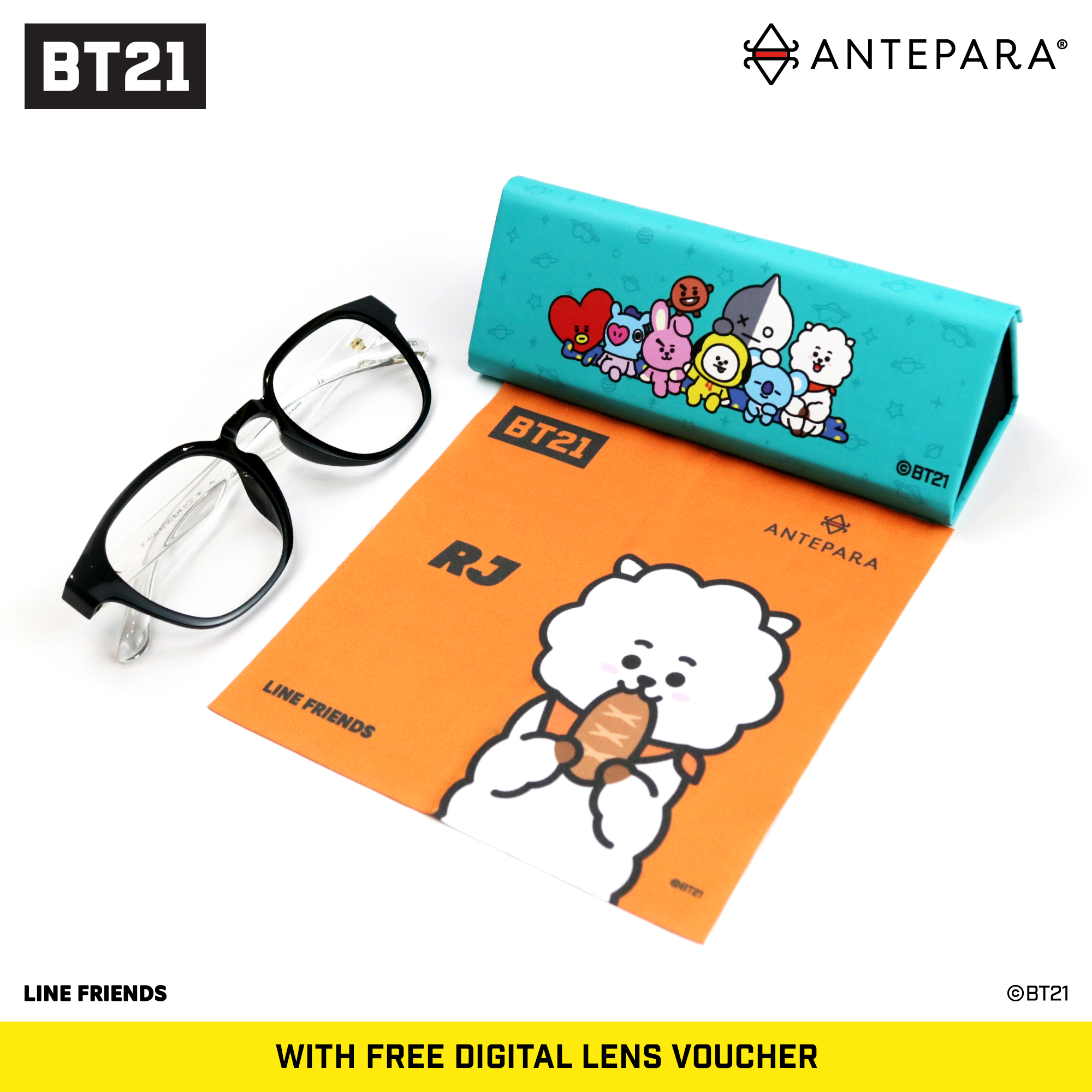 Antepara With BT21 Eyeglasses (BT VEGAS BLKR Black) | Lazada PH