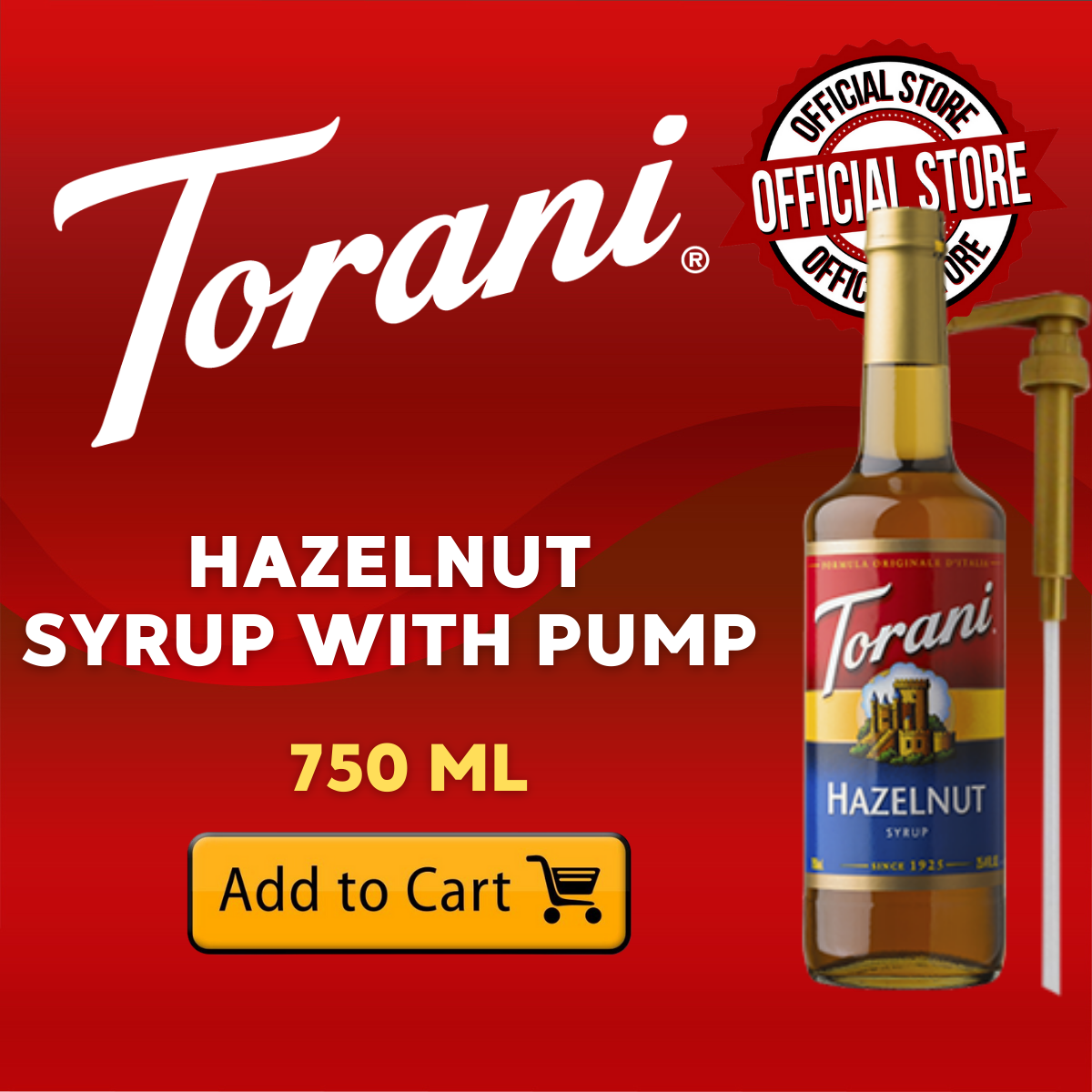Torani Hazelnut Syrup 750 mL with Syrup Pump | Lazada PH