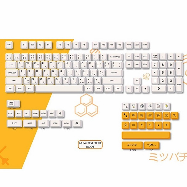 Feker XDA Keycaps 137keys Japanese Honey Milk Bee PBT Keycaps ...